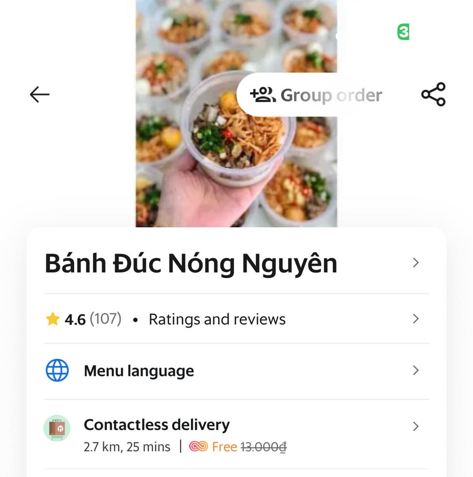 【Ho Chi Minh・Grab】南でも食べたいと探し続けてる北の味・さてここはどうだ？ ~ Banh Duc Nong Nguyen | フードアナリストちぇりのホーチミンの美味いもん